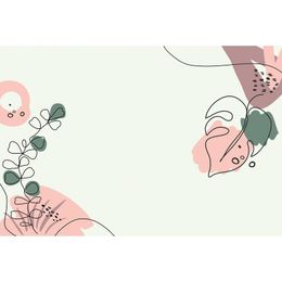 Livingwalls living walls Fototapete &raquo;ARTist Drawn Leaves&laquo; Vlies, Wand, Schr&auml;ge bunt Vlies B/L: 4m x 2,7m