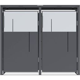 WESTMANN M&uuml;lltonnenbox &raquo;Tonus 2&laquo; BxTxH: 132x80x113 cm, f&uuml;r 2x240 L M&uuml;lltonnen Stahl Einheitsgr&ouml;&szlig;e