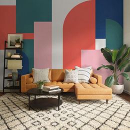 Komar Fototapete &raquo; Vlies Fototapete - Geometric Colours - Gr&ouml;&szlig;e 350 x 250 cm&laquo; bedruckt glatt lila Vlies B/L: x 2,5m, Rollen: 7