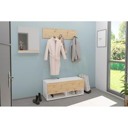 FMD Garderobenpaneel &raquo;Belm&laquo; mit 5 Haken braun Holzwerkstoff B/H/T: 109cm x 28cm x 2cm