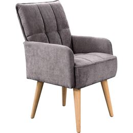 exxpo - sofa fashion Armlehnstuhl &raquo;Latte&laquo; () grau B/H/T: 58cm x 94cm x 69cm, Chenilleoptik