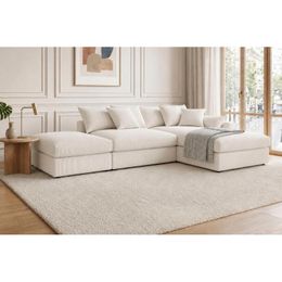 OTTO home Ecksofa &raquo;Cosy Lounge L-Form, Breite 333 cm&laquo; Mega-Sofa mit Cordstoff bezogen, mit Federkern & 4 Zierkissen beige 100% Polyester B/H/T: 333cm 
