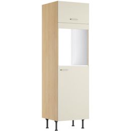 KOCHSTATION Backofen/K&uuml;hlumbauschrank &raquo;KS-Lucy&laquo; Breite 60 cm, mit 1 T&uuml;r, 1 Klappe, Soft-Close, h&ouml;henverstellbare F&uuml;&szlig;e Eiche hell, B/H/T: 60cm x 