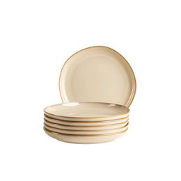 M&auml;ser M&Auml;SER Dessertteller &raquo;Cordelia, Teller Set aus Steinzeug&laquo; Geschirr-Set beige Steinzeug 22cm