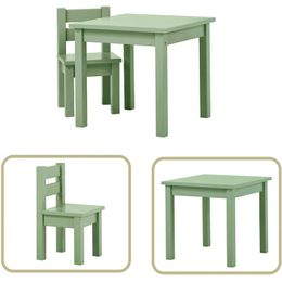Hoppekids Kindersitzgruppe &raquo;MADS Kindersitzgruppe&laquo; Set, 1 Tisch, 1 Stuhl, 2 Stk. tlg. in vielen Farben, mit einem Stuhl gr&uuml;n FSC-zertifiziertes Kiefernholz und 