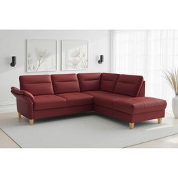 Sit & More sit&more Ecksofa &raquo;Pamela L-Form, Leder, B: 218 cm&laquo; optional Armteilverstellung, Schlaffunktion & Bettkasten grau B/H/T: 218cm x 90cm x 212cm, 