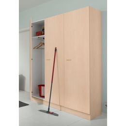 KOCHSTATION Mehrzweckschrank &raquo;KS-Elster&laquo; Breite 50 cm braun Holzwerkstoff buchefarben, B/H/T: 50cm x 200cm x 50cm, Schubladen: 2 Stk. T&uuml;ren: 1 Stk.