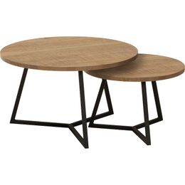 OMG Design Couchtisch &raquo;Torino&laquo; 1 Stk. tlg. im 2er Set, variabel stellbar gelb B/H/T: 75cm x 45cm x 75cm