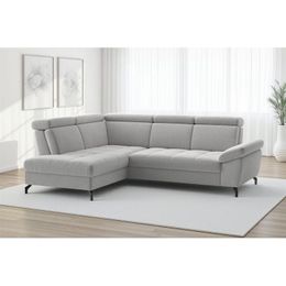 Sit & More sit&more Ecksofa &raquo;Vanity; L-Form, B. 254 cm&laquo; Inkl.Sitz-,Kopf-und Armteilverstellung 100% Polyester B/H/T: 254cm x 84cm x 197cm, Chenille, Ottomane 