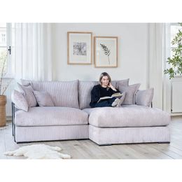 Home Affaire Ecksofa &raquo;Casa XXL L-Form, B: 247 cm&laquo; 4 Zierkissen, Mega-Sofa, in Cord oder Chenille-Struktur, Federkern beige 100% Polyester B/H/T: 247cm