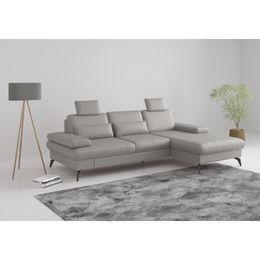 Sit & More sit&more Ecksofa &raquo;Morris L-Form, inkl. Sitztiefenverstellung&laquo; wahlweise mit Armteilverstellung, Schlaffunktion & Bettkasten grau B/H/T: 275cm x 82cm x