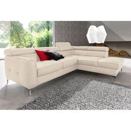 COTTA Ecksofa &raquo;Sammy L-Form&laquo; mit Kopfteilverstellung, wahlweise mit Schlaffunktion & Bettkasten beige Microfaser Primabelle (100% Polyester);Die 