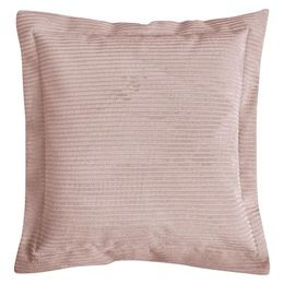 MAGMA Dekokissen &raquo;SHARA Flatterkissen&laquo; in trendigem Cord-Stoff und elegantem Stehsaum rosa Faserb&auml;llchen (Polyester), Polyester B/L: 70cm x 70cm, 1 Stk.