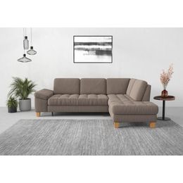 Sit & More sit&more Ecksofa &raquo;Westham L-Form&laquo; mit Ottomane, mit oder ohne Schlaffunktion, Bettkasten, Verstellung grau 90% Polyester 10%Polyamid B/H/T: 261cm x 