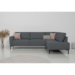 OTTO home Ecksofa &raquo;Melby&laquo; Breite 275 cm, in einem weichen Struktur Stoff, lose R&uuml;ckenkissen grau 100% Polyester B/H/T: 275cm x 87cm x 205cm, Struktur 