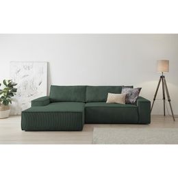 OTTO home Ecksofa &raquo;SHERWOOD Cord L-Form, 267 cm - OTTO. Verl&auml;ssliche Qualit&auml;t.&laquo; Schlaffunktion mit Bettkasten (210x136 cm), Cord, Vintage, Samtvelours