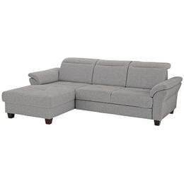 OTTO home Ecksofa &raquo;Solvei L-Form&laquo; mit Recamierenabschlu&szlig; und Sitztiefenverstellung grau Struktur (100% Polyester);Luxus-Microfaser Lederoptik (100% 