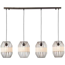 Brilliant Pendelleuchte &raquo;Slope&laquo; E27 1 Stk. 4flg schwarz/natur schwarz 4, H: 120cm, 1 Stk.