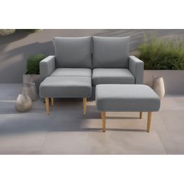 DOMO collection 2-Sitzer &raquo;Slunce, Outdoor-Raumwunder&laquo; 2-Sitzer inkl. 2 Hocker, Outdoor geeignet grau 100% Olefin B/H/T: 170cm x 95cm x 105cm, 