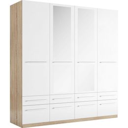 Priess Kleiderschrank &raquo;Schrank Garderobe W&auml;scheschrank Barcelona in 5 Breiten&laquo; viel Stauraum, ger&auml;umige Schubk&auml;sten, mit Spiegel, MADE IN GERMANY wei&szlig;