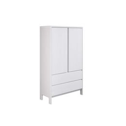 OTTO home W&auml;scheschrank &raquo;Luven&laquo; B/H/T ca. 81/137/34, aus massiver Kiefer, H&ouml;he 137 cm, mit 2 Schubladen und 2 T&uuml;ren wei&szlig; Massivholz B/H/T: 81cm x 