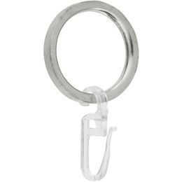 Garesa Gardinenring &raquo;Ring mit Haken&laquo; f&uuml;r Durchmesser bis 20mm, einfache Montage silber &Oslash; 20cm, 10 Stk.
