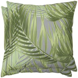 GO-DE Dekokissen &raquo;Dana&laquo; 2er Set gr&uuml;n Baumwolle, Polyester B/L: 40cm x 40cm, 2 Stk.