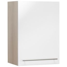 Optifit H&auml;ngeschrank &raquo;Bern&laquo; Breite 50 cm, 70 cm hoch, mit 1 T&uuml;r, mit Metallgriff wei&szlig; akaziefarben, B/H/T: 50cm x 70,4cm x 34,9cm, T&uuml;ren: 1 Stk.