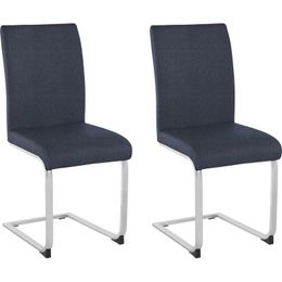 OTTO home Freischwinger &raquo;Charissa&laquo; (Set) 2 Stk.Bezug in verschiedenen Qualit&auml;ten, maximale Belastbarkeit 120 kg blau Holzwerkstoff, Metall B/H/T: 44cm