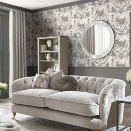 Laura Ashley Vliestapete &raquo;Tuileries&laquo; gebl&uuml;mt glatt 10mx52cm (ca. 5m2) grau Vlies B/L: 0,52m x 10m, Rollen: 1