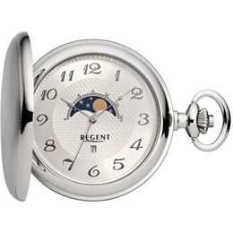 Regent Uhren Regent Herren Taschenuhr &raquo;P730&laquo; Quarzuhr, Herrenuhr, Mondphase, Datum, Acrylglas silber Einheitsgr&ouml;&szlig;e