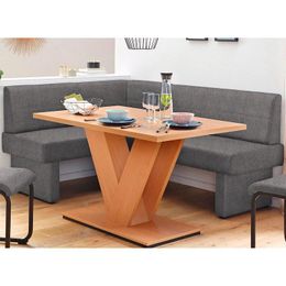 Home Affaire Eckbank &raquo;Nils&laquo; Sitz und R&uuml;cken gepolstert, verschiedene Qualit&auml;ten grau Holzwerkstoff, Massivholz, Polyester B/H/T: 182cm x 89cm x 142cm,