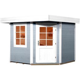 Weka Gartenhaus &raquo;Designhaus 213 Gr.2&laquo; grau Massivholz Fu&szlig;boden im Gartenhaus, ohne Dacheindeckung