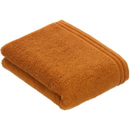 Vossen Badetuch &raquo;Calypso Feeling&laquo; mit schmaler Bord&uuml;re aus 100% Baumwolle, Vegan, einfarbig orange Walkfrottee, Obermaterial: 100% Baumwolle B/L: 67cmx140cm,