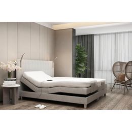 Westfalia Schlafkomfort Boxbett mit Motor und LED-Beleuchtung grau Bezug Bett: Microvelours (100% Polyester);Kaltschaummatraze: 100% Polyester, abnehmbar und waschbar bis 60&deg;