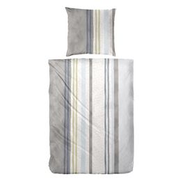 Primera Bettw&auml;sche &raquo;Feinbiber-Bettw&auml;sche Leo Stripe&laquo; 2 Stk. mit Leo-Struktur grau Feinbiber, Obermaterial: 100% Baumwolle B/L: 135cm x 200cm, 1 Stk., 1 Stk., 