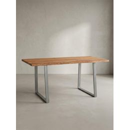 KADIMA DESIGN Schreibtisch Massivholz Baumkante, Home Office, Handarbeit | Gr.: 160 x 80 x 76 cm