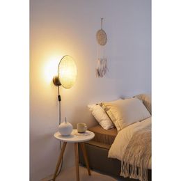 Wandleuchte &raquo;Boho Dream max20W Schwarz/Beige 230V Metall/Stoff&laquo; E27 E27 schwarz 1, H: 33cm