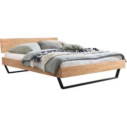Hasena Massivholzbett &raquo;Asti&laquo; mit einer Fu&szlig;h&ouml;he von 20 cm braun Eiche massiv Liegefl&auml;che L&auml;nge B: 200cm x 180cm, H&ouml;he Bett: 36cm H&ouml;he Bettseite: 16cm 