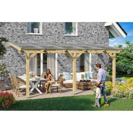 Skan Holz Terrassendach &raquo;Bormio&laquo; beige Polycarbonat (PC) B/H/T: 541cm x 241cm x 350cm, naturbelassen