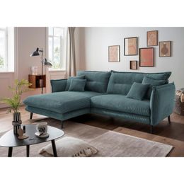 Home Affaire Ecksofa &raquo;Lazio, 255 x 180 cm, modern und bequem&laquo; Cord, L-Form, inkl. R&uuml;cken- und Zierkissen gr&uuml;n 93% Polyester, 7% Polyamid B/H/T: 255cm 