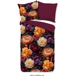 Good Morning Wendebettw&auml;sche &raquo;Amadeus&laquo; 2 Stk. 100% Baumwolle, Renforc&eacute;, 1Rei&szlig;verschluss, Wendeoptik, Blumen, Multi bunt Renforc&eacute;, Obermaterial: 100% 