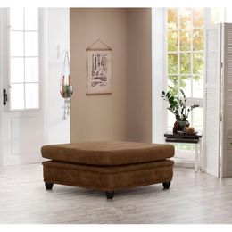 Home Affaire Polsterhocker &raquo;Rysum&laquo; passend zur Serie "Rysum" B/T/H: 100/100/45 cm braun B/H/T: 100cm x 45cm x 100cm, Luxus-Microfaser in Lederoptik
