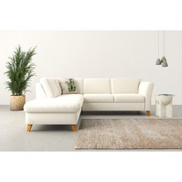 Home Affaire Ecksofa &raquo;Trelleborg L-Form&laquo; Federkern-Polsterung, wahlweise mit Schlaffunktion und Stauraum beige 100% Polyester B/H/T: 252cm x 86cm x 