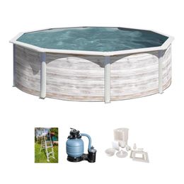 GRE Rundpool &raquo;Finlandia&laquo; H&ouml;he 120 cm, in versch. Gr&ouml;&szlig;en erh&auml;ltlich beige &Oslash;/B/H/L: 300cm x Breite x H&ouml;he 120cm x L&auml;nge, 7.410 l