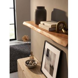 KADIMA DESIGN Wandregal mit Baumkante Massivholz 80 cm, Design Schweberegal | Gr.: 40 x 26 x 4 cm