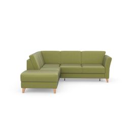 Sit & More sit&more Ecksofa &raquo;Visby L-Form&laquo; Wahlweise mit Schlaffunktion und Stauraum, frei im Raum stellbar gr&uuml;n B/H/T: 248cm x 87cm x 213cm, Luxus-Microfaser 