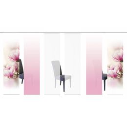 Home Wohnideen Schiebegardine &raquo;MAGNONE&laquo; Klettband 6 Stk. tlg. HxB: 245x60, inkl. Befestigungszubeh&ouml;r rosa Polyester 245cm, Klettband, 60cm