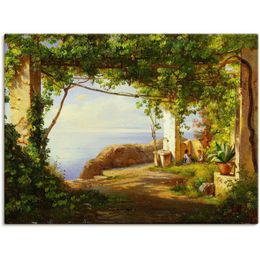 Artland Leinwandbild &raquo;Sorrento. 1875&laquo; Garten 1 Stk. tlg. auf Holzrahmen gespannt gr&uuml;n Leinwand B/H/T: 60cm x 45cm, Leinwandbild Garten, 1 Stk.