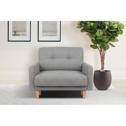 OTTO home Sessel &raquo;TRIPLO Relaxsessel mit Wellenunterfederung, Ma&szlig;e B/T/H: 95/100/89 cm&laquo; Polstersessel mit Steppung im R&uuml;ckenkissen, hohe Qualit&auml;t grau
